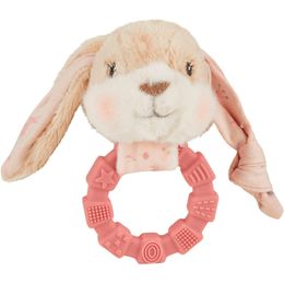 Greifling Sterntaler "Hase Hanni mit Silikonring", perlrosa, Greifspielzeug, KinderB:7cm L:13cm, Polyester, Silikon, mit Rassel, B:7cm L:13cm