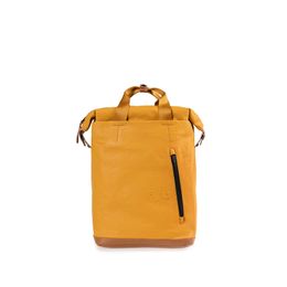 Aunts & Uncles Rucksack AUNTS & UNCLES "Rucksack Morioka", Kinder, Gr. B/H/T: 12cm x 38cm x 27cm, onesize, mustard, Bio-Baumwolle, Rucksäcke
