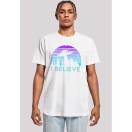 T-Shirt F4NT4STIC "I BELIEVE UFO Alien Raumschiff Retro", Herren, Gr. L, weiß, Obermaterial: 100% Baumwolle, regular fit, Rundhals, ohne Bündchen, Shirts, Premium Qualität