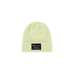 Skimütze Alpha Industries "Crew Beanie", Herren, Gr. onesize, grün (arctic lime), Obermaterial: 100% Polyacryl, Mützen