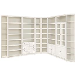 Bücherregal Home Affaire "Soeren", beige (cremeweiß), H:220cm T:33cm, Regale, in 2 Höhen und 2 Tiefen, mit viel Stauraum