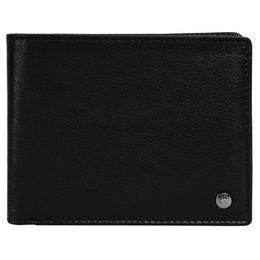 Geldbörse Bugatti "BLACK MAGIC", Herren, schwarz, Leder, leicht glänzend, unifarben, Kleinlederwaren, echt Leder