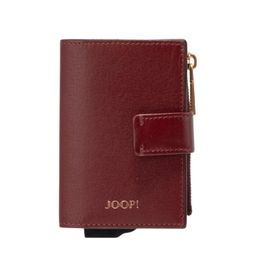 JOOP! Kartenetui JOOP "sofisticato 1.0 c-four e-cage sv8", Damen, rot (burgundy), Leder, Basic, Kleinlederwaren, Geldbörse Portemonnaie Damenbörse Ledergeldbörse