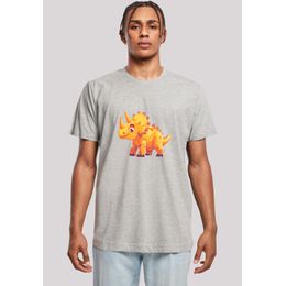 T-Shirt F4NT4STIC "S&uuml;&szlig;er Triceratops Dinosaurier", Herren, Gr. 3XL, grau (erdgrau), Obermaterial: 100% Baumwolle, regular fit, Rundhals, ohne B&uuml;ndchen, Shirts T-Shirt, Premium Qualit&auml;t