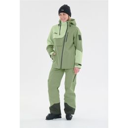 Skijacke SLOPE "Zuko", Damen, Gr. M, gr&uuml;n, 100% Polyester, mehrfarbig, normal, ohne Ausschnitt, Jacken Skijacke, mit wasserdichter Membran und getapten N&auml;hten
