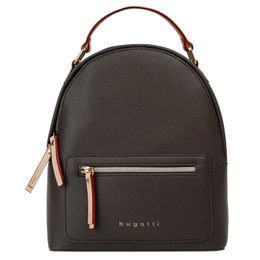 Cityrucksack Bugatti "ELLA", Gr. B/H/T: 28cm x 23cm x 9cm, onesize, braun (dunkelbraun), Kunstfaser, unifarben, Rucksäcke