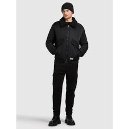 Khujo Herren Bomberjacke "GROUND"schwarz, Gr. M, glänzend, 100% Nylon, Jacken