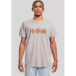 T-Shirt F4NT4STIC "Def Leppard Shatter Logo", Herren, Gr. 4XL, grau (erdgrau), Obermaterial: 100% Baumwolle, regular fit, Rundhals, ohne B&uuml;ndchen, Shirts T-Shirt, Premium Qualit&auml;t
