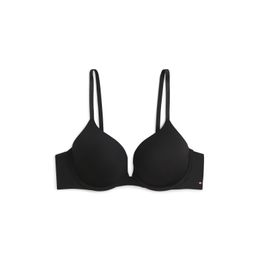 B&uuml;gel-BH "PUSH UP", Damen, Gr. 80, Cup D, schwarz, Obermaterial: 84% Polyamid, 16% Elasthan, Tommy Hilfiger Underwear, k&ouml;rpernah, BHs B&uuml;gel-BH, unifarben, Spaghettitr&auml;ger mit Logo