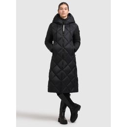 Steppmantel Khujo "LINDA", Damen, Gr. L, schwarz, 100% Nylon, unifarben, eingesetzt elastischer Bund mit Windstopper, Mäntel