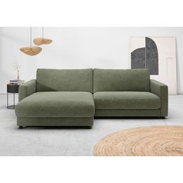 Ecksofa Home Affaire, B:265cm H:85cm T:190cmoliv, 100% Polyester, Wohnzimmer, Sofas, "Ecksofa Jiro, L-Form, große Sitztiefe, Breite 265 cm", lose