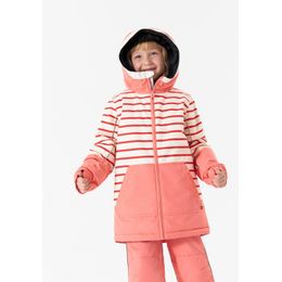 Winterjacke WeeDo "COSMO BUNNY", M&auml;dchen, Gr. 140, bunt (rot, gestreift_pink), Obermaterial: 100% Polyester, Futter: 50% Polyamid, 50% Polyester; F&uuml;llung: 100% Polyester, normal, Jacken Winterjacke, Atmungsaktiv, wasserdicht, helmkompatible Kapuze