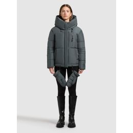 Steppjacke Khujo "PEEKE2", Damen, Gr. M, foam grün, 100% Polyester, unifarben, eingesetzt elastischer Bund mit Windstopper, Jacken