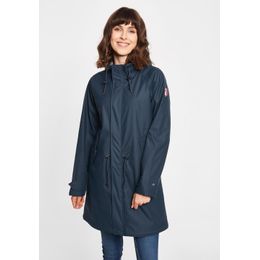 Regenmantel Derbe "Traveby_fisher", Damen, Gr. 38, blau (navy), Obermaterial: 100% Polyester; Futter: 100% Baumwolle; Ärmelfutter: 100% Polyester, Mäntel, wasserabweisend, winddicht, Kapuze
