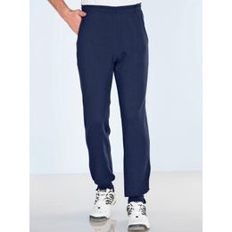 Jogginghose CLASSIC, Herren, Gr. 48, Normalgrößen, blau (marine), 100% Baumwolle, meliert, unifarben, lang, Hosen Jogginghose