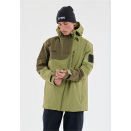 Skijacke SLOPE "Zuko", Herren, Gr. L, grün, 100% Polyester, mehrfarbig, normal, ohne Ausschnitt, Jacken, Mit innovativem Reißverschlussdesign