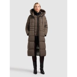Steppmantel Khujo "ENAKH", Damen, Gr. S, dull gr&uuml;n, 100% Polyester, unifarben, eingesetzt elastischer Bund mit Windstopper, M&auml;ntel Steppmantel