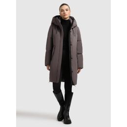 Kurzmantel Khujo "NEAN", Damen, Gr. L, graphite grau, 55% Baumwolle, 45% Polyester, unifarben, eingesetzt elastischer Bund mit Windstopper, M&auml;ntel Kurzmantel