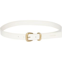Ledergürtel Calvin Klein "Gürtel", Damen, Gr. 11,5, weiß (lily weiß), Rindsleder, unifarben, Gürtel, Regular fit, größenverstellbar