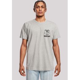 T-Shirt F4NT4STIC "Wise Dad Lustiges Vatertagsmotiv f&uuml;r schlaue V&auml;ter", Herren, Gr. 5XL, grau (erdgrau), Obermaterial: 100% Baumwolle, regular fit, Rundhals, ohne B&uuml;ndchen, Shirts T-Shirt, Premium Qualit&auml;t