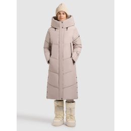 Steppmantel Khujo "PULSET MATT", Damen, Gr. L, dusty beige, 100% Polyester, unifarben, eingesetzt elastischer Bund mit Windstopper, Mäntel