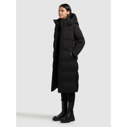 Steppmantel Khujo "RACHEL2 MATT", Damen, Gr. L, schwarz, 100% Polyester, unifarben, eingesetzt elastischer Bund mit Windstopper, Mäntel