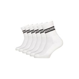 alife and kickin Tennissocken ALIFE & KICKIN "Herren 6 PACK - DennisAK", Kinder, Gr. 39-42, weiß (brilliant weiß), 75% Baumwolle, 20% Polyester, 3% Polyamid, 2% Elasthan, normal, Socken, lange Sportsocken mit Streifen, aus Baumwolle mit weichem Bund