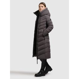Steppmantel Khujo "STOANE2", Damen, Gr. M, graphite grau, 100% Polyester, unifarben, eingesetzt elastischer Bund mit Windstopper, M&auml;ntel Steppmantel