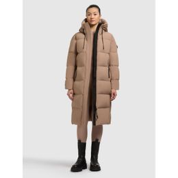 Steppmantel Khujo "COULIN MATT", Damen, Gr. L, cookie beige, 100% Polyester, unifarben, eingesetzt elastischer Bund mit Windstopper, Mäntel