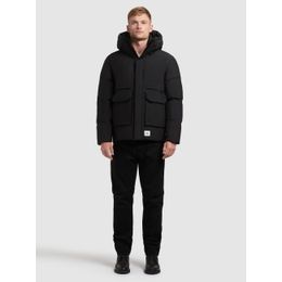 Anorak Khujo "DAVE", Herren, Gr. L, schwarz, 100% Polyester, unifarben, regular fit, eingesetzt gerader Abschluss mit innenliegendem Gummizug, Jacken