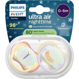 Schnuller ultra air nighttime Silikon, gelb/lila, 0-6 Monate Philips Avent