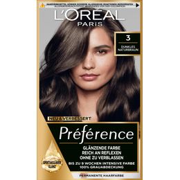 L'OR&Eacute;AL PARiS PR&Eacute;F&Eacute;RENCE Haarfarbe 3 Dunkles Naturbraun