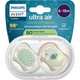 Schnuller ultra air colors of nature Silikon, creme/grün, 6-18 Monate Philips Avent