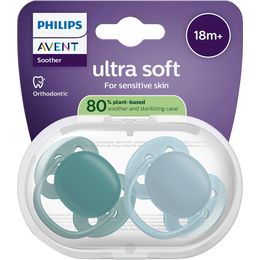 Schnuller ultra soft Silikon, grün/blau, ab 18 Monaten Philips Avent