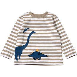Langarmshirt mit Dino-Muster, braun, Gr. 92 ALANA