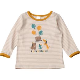 Langarmshirt Geburtstag mit Happy Birthday-Schriftzug, beige, Gr. 98/104 ALANA