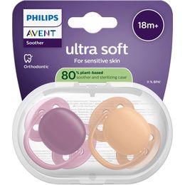 Schnuller ultra soft Silikon, rosa/apricot, ab 18 Monaten Philips Avent
