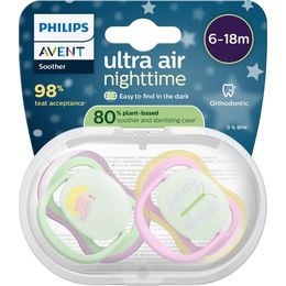 Schnuller ultra air nighttime Silikon, grün/rosa, 6-18 Monate Philips Avent