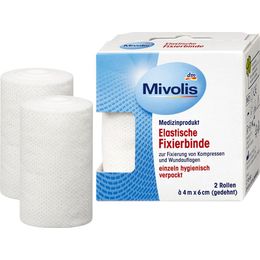 Mivolis Elastische Fixierbinden, 6 cm x 4 m (gedehnt), 2 Rollen