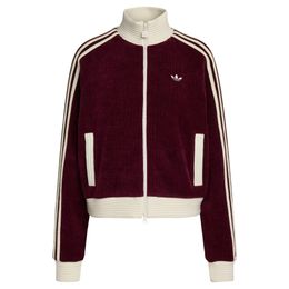 adidas originals Jacke 'VELOUR KNIT TRACK' Damen Gr&ouml;&szlig;e XXXS/XXS weinrot / wei&szlig;