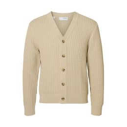 Selected Knit Cardigan 'SLHTOM' male Beige size XL