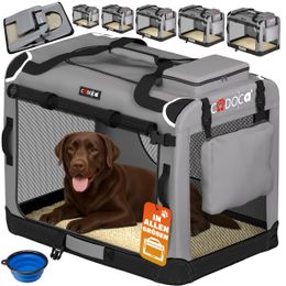 Cadoca Hundebox faltbar XXL 90x60x66cm Grau