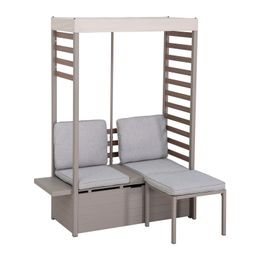 Sunjoy Stahl Gartensofa FARO - 142cm x 128cm, grau