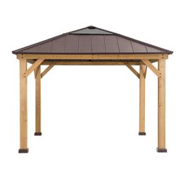 Sunjoy Zedernholz Gazebo PIRIN - 336cm x 336cm, braun