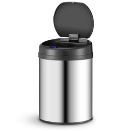 Juskys Automatik M&uuml;lleimer mit Sensor 30L - Abfalleimer mit elektrischem Deckel f&uuml;r K&uuml;che - Silber