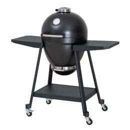 Sunjoy Eierf&ouml;rmiger Kamado Holzkohle Grill mit Pizzaplatte, schwarz