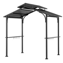 Sunjoy Stahl Grill Pavillon Gazebo ECRINS - 153cm x 242cm, braun
