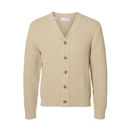 Selected Knit Cardigan 'SLHTOM' male size M Cream