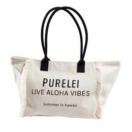 PURELEI Shopper - Strandtasche Live Aloha Vibes - Gr. unisize - in Beige - f&uuml;r Damen
