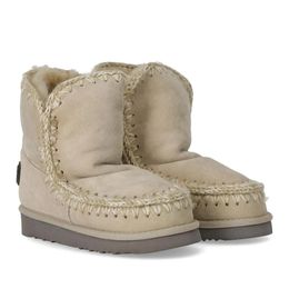 mou Stiefel - mou ESKIMO 18 GLITTER LOGO CHALK STIEFELETTE - Gr. 39 (EU) - in Beige - f&uuml;r Damen